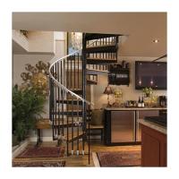 China Central round post classic wood stair antique spiral staircase for sale
