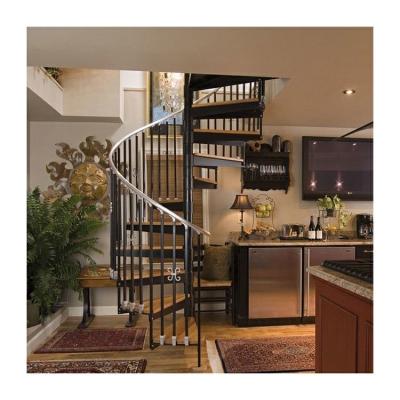 China Central round post classic wood stair antique spiral staircase for sale