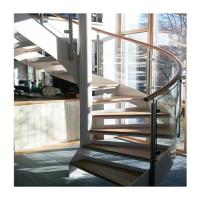 China Museum wooden tread spiral staricase spiral staircase manufacturer for sale