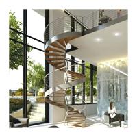 China Factory direct exterior wooden stair modern space saving spiral staircase for sale