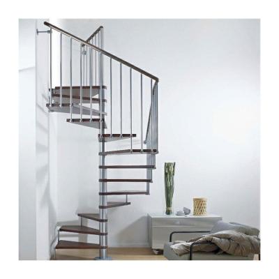 China Apartment wooden spiral stair aluminum spiral staircase design for sale