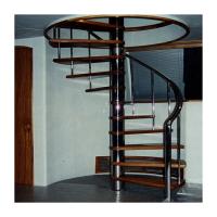 China Apartment wooden spiral stair aluminum spiral staircase design for sale