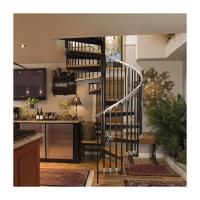China Apartment wooden spiral stair aluminum spiral staircase design for sale
