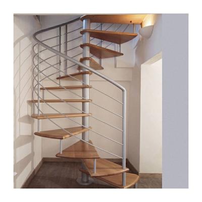 China Manufacturer supply wood spiral staircase price prebricated glass spiral stairs for sale