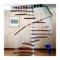 China Condominium exterior spiral staircase wood prefabricated small spiral stairs for sale