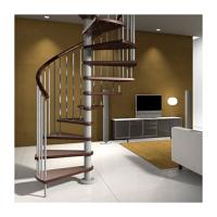 China Condominium exterior spiral staircase wood prefabricated small spiral stairs for sale