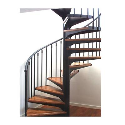China Modern design commercial spiral stairs wood glass spiral staircase for sale