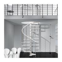 China Uesd in office spiral staircase with wood steps house stainless steel spiral stairs for sale