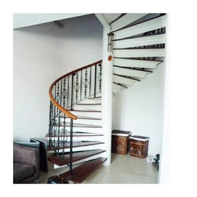 China Central post stringer stainless steel wood spiral stairs decorative spiral staircase for hotel for sale