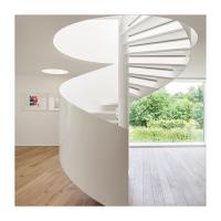 China Central post stringer stainless steel wood spiral stairs decorative spiral staircase for hotel for sale