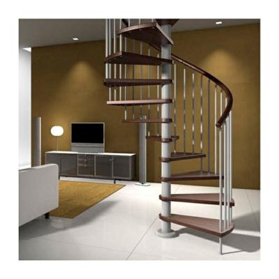 China Factory direct supply steel wooden tread fixing stair the spiral staircase for sale