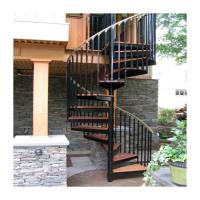 China Factory direct supply steel wooden tread fixing stair the spiral staircase for sale