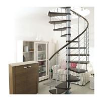 China Steel landing galvanized steel wood spiral stairs modern spiral staircase for sale for sale