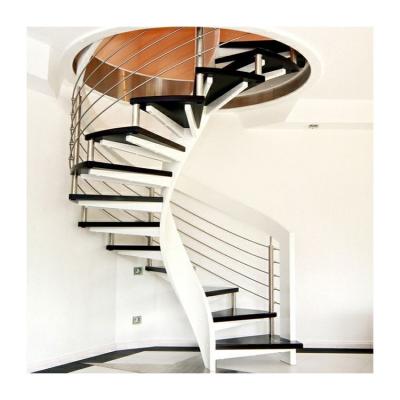 China Customized glass steps steel spiral stairs home spiral wood staircase for sale
