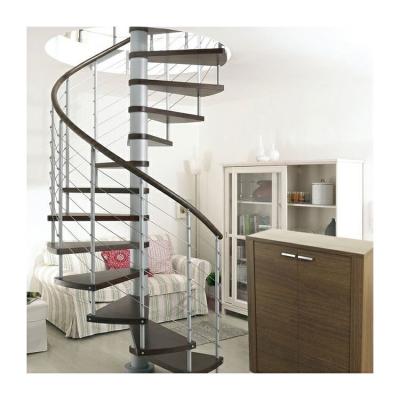 China Residential custom color wooden tread stair helix staircase for sale
