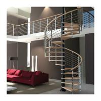 China Residential custom color wooden tread stair helix staircase for sale