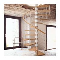 China Residential custom color wooden tread stair helix staircase for sale