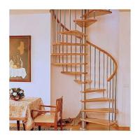China Used steel beams wood spiral outdoor staircase design saving spiral stairs for sale