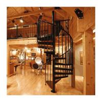 China Central beam metal wooden spiral stair used spiral staircase design for sale