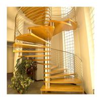 China Central beam metal wooden spiral stair used spiral staircase design for sale
