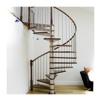 China Condominium steel wood spiral stair interior spiral staircase design for sale
