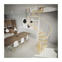 China Foshan factory iron wooden spiral staircase glass spiral stairs for sale