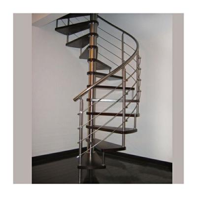 China Household individual wood spiral staircase tread solid spiral stairs for sale