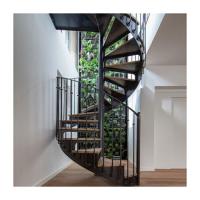 China Foshan factory unique style spiral stairs carbon steel wood spiral staircase for sale