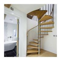 China In simple design laminated wood spiral staircase tread loft spiral stairs for sale