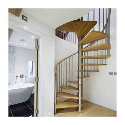 China In simple design laminated wood spiral staircase tread loft spiral stairs for sale