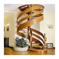 China In simple design laminated wood spiral staircase tread loft spiral stairs for sale