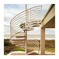 China In simple design laminated wood spiral staircase tread loft spiral stairs for sale