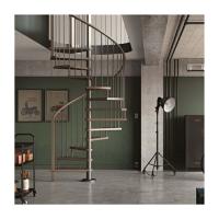China Central post stringer stainless steel spiral wood staircase indoor spiral stairs for sale