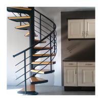 China Factory price spiral staircase wooden residential steel spiral stairs for sale