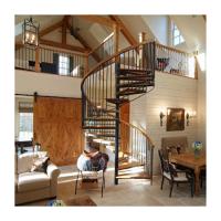 China Factory direct sales spiral staircase with wood tread custom made prefabricated spiral stairs for sale