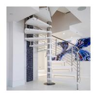 China Firm cable cable modern spiral wood staircase stainless steel inner spiral stairs for sale