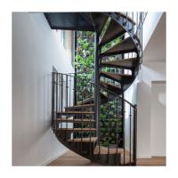 China Firm cable cable modern spiral wood staircase stainless steel inner spiral stairs for sale