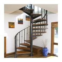 China Design for sale artificial wooden spiral staircase glass steps spiral stairs for sale