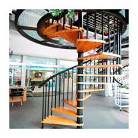 China Design for sale artificial wooden spiral staircase glass steps spiral stairs for sale