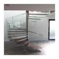 China Central beam solid wood step spiral staircase stainless steel spiral stairs for sale