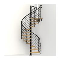China Central post beam spiral glass stairs oak wood treads spiral staircase for sale