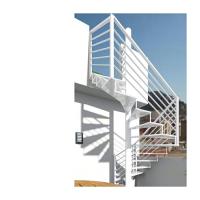China Central post beam timber wood tread spiral stairs prefabricated steel spiral staircase for sale