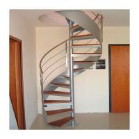 China In simple design luxury spiral stair spiral and wood tread staircase for sale