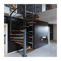 China In simple design luxury spiral stair spiral and wood tread staircase for sale