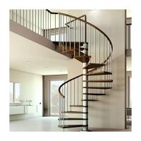 China In simple design luxury spiral stair spiral and wood tread staircase for sale