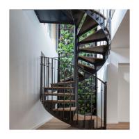 China Uesd in office indoor diy glass spiral stair wooden steps spiral staircase for sale