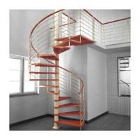 China Uesd in office indoor diy glass spiral stair wooden steps spiral staircase for sale
