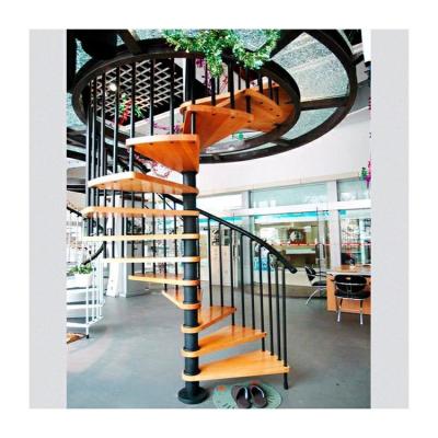 China Made in China white carbon steel spiral stairs wood stairs spiral staircase for sale