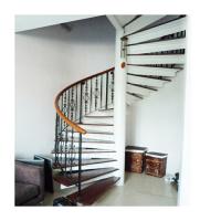 China Made in China white carbon steel spiral stairs wood stairs spiral staircase for sale