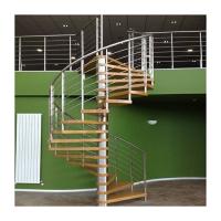 China Modern building led light spiral stairs outdoor wood spiral staircase for sale